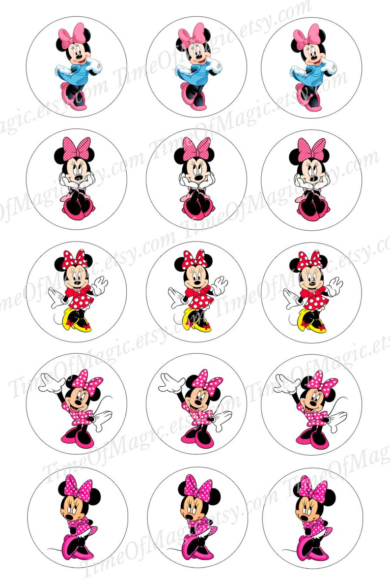 Minnie Mouse Digital Collage Sheet Disney 1 inch 25mm | Etsy