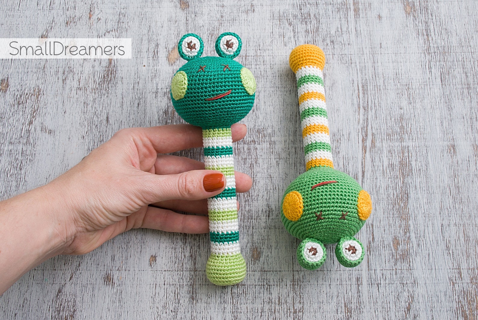 Frog rattle Crochet rattle toy Baby gift Cotton teether | Etsy