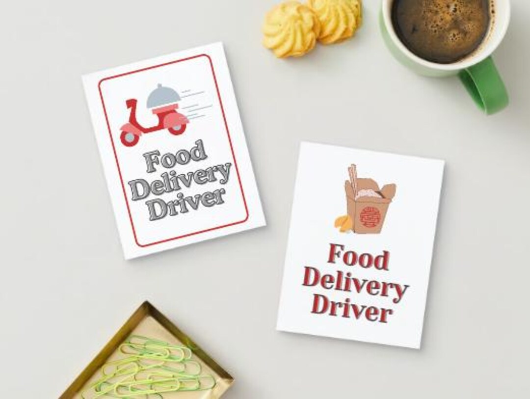 Food Delivery Driver Signs: Car Window Printables (digital Download) - Etsy