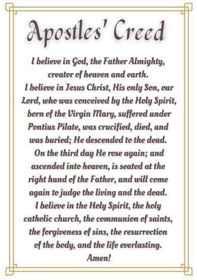 Digital Printable, Apostles Creed, Religious Print, Catholic Desk Art ...
