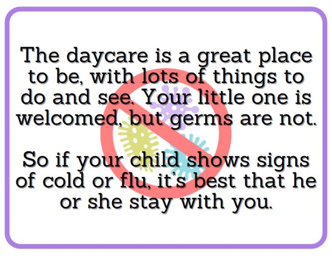 No Germs Nursery Sign: Classroom Printable (digital Download) - Etsy