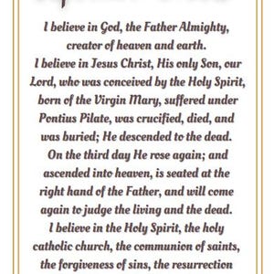 Digital Printable, Apostles Creed, Religious Print, Catholic Desk Art ...