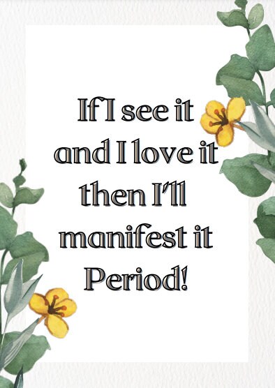 Manifestation Chart Print: Floral, Plain, Marbled Styles (digital ...