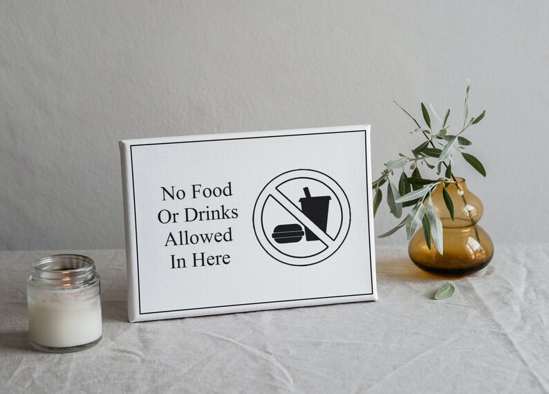 No Food or Drinks Digital Printable Work Sign Office Sign - Etsy