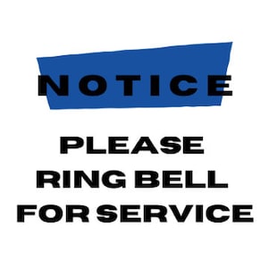 Digital Printable Ring Bell for Service Sign - Etsy
