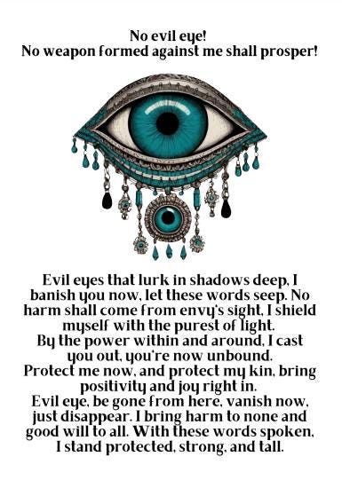 Evil Eye, Desk Art, Digital Printable, Bad Juju, Spiritual Quote ...
