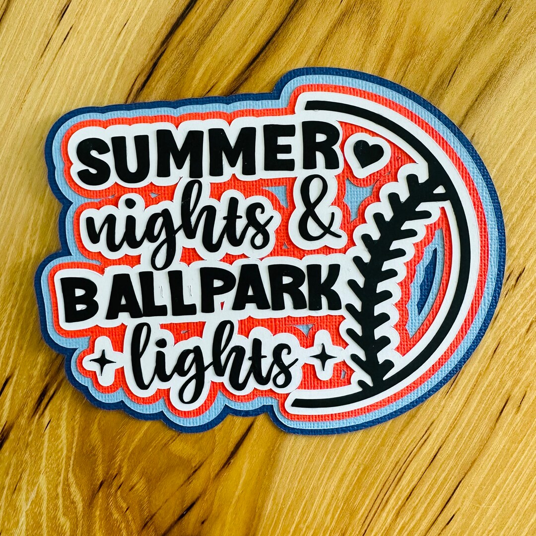 Baseball Summer Nights Paper Piecing Baseball Die Cut - Etsy