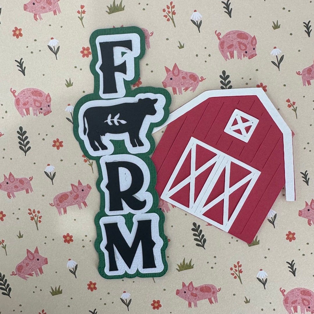 Farm Vertical Title With Barn Scrapbook Embellishment Title Paper ...