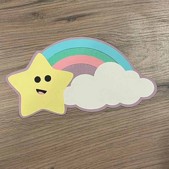 Rainbow & Star Paper Piecing Die Cut | Etsy