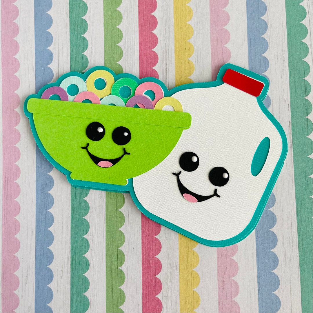Milk & Cereal Paper Piecing Die Cut - Etsy