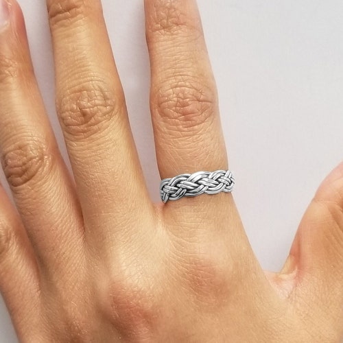 Hand Braided Silver Ring // 925 Sterling Silver // Bali Style - Etsy