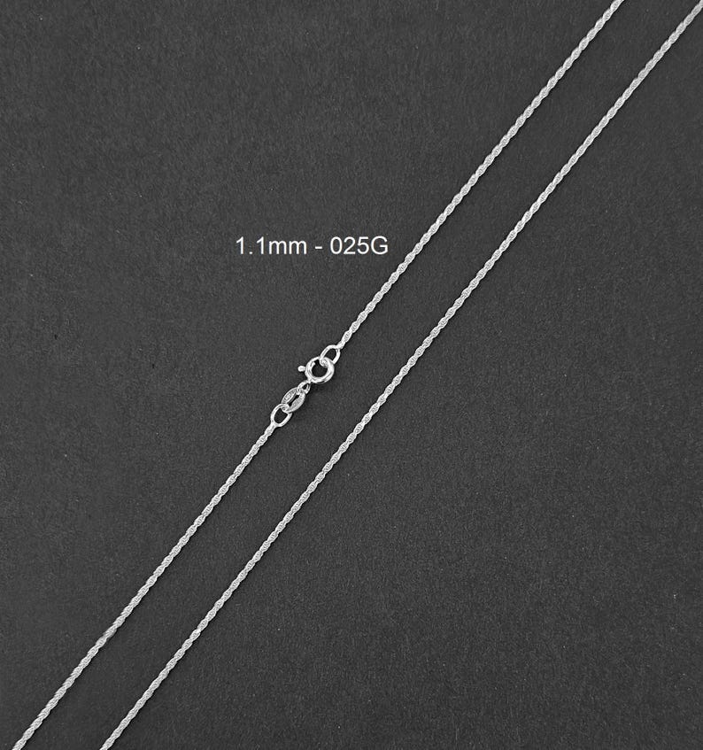 925 Sterling Silver Rope Chain Necklace - Etsy