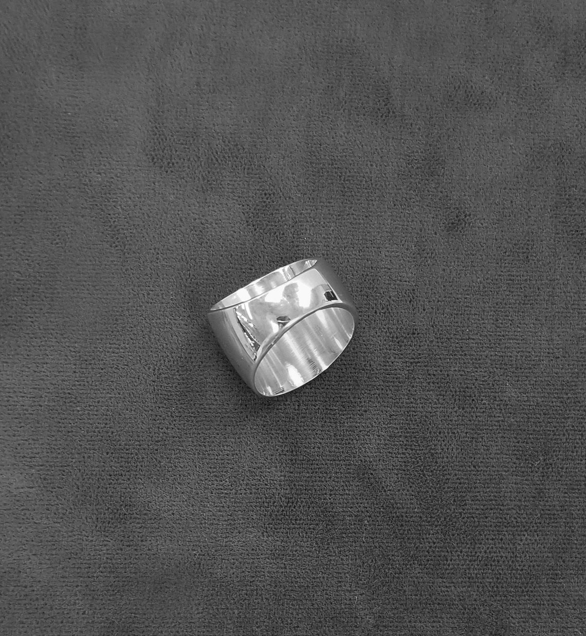 925 Sterling Silver Monogram Signet Cigar Band Dome Ring - Etsy