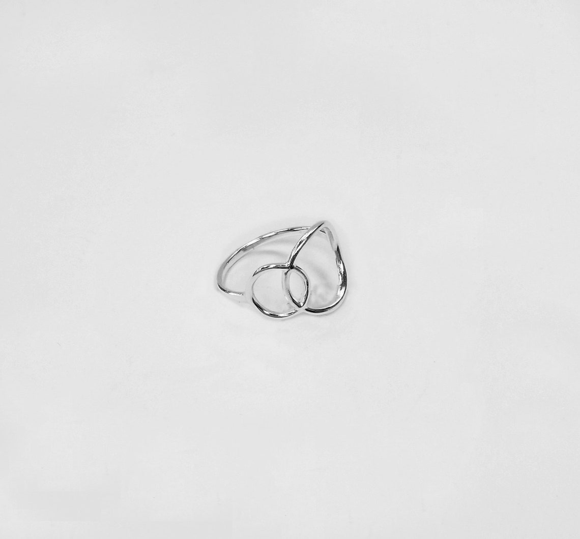 Sterling Silver Two Interlocking Circle Ring Eternity - Etsy
