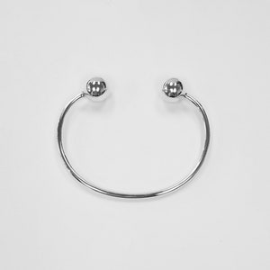 925 Sterling Silver Solid Double Ball End Cuff Bracelet - Etsy
