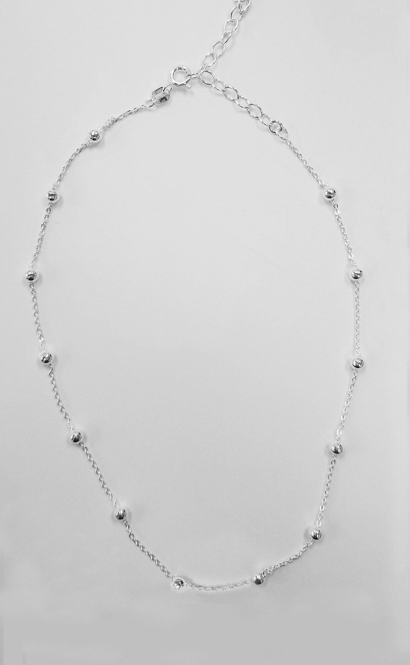 925 Sterling Silver Rolo Bead Chain Necklace With Extension - Etsy