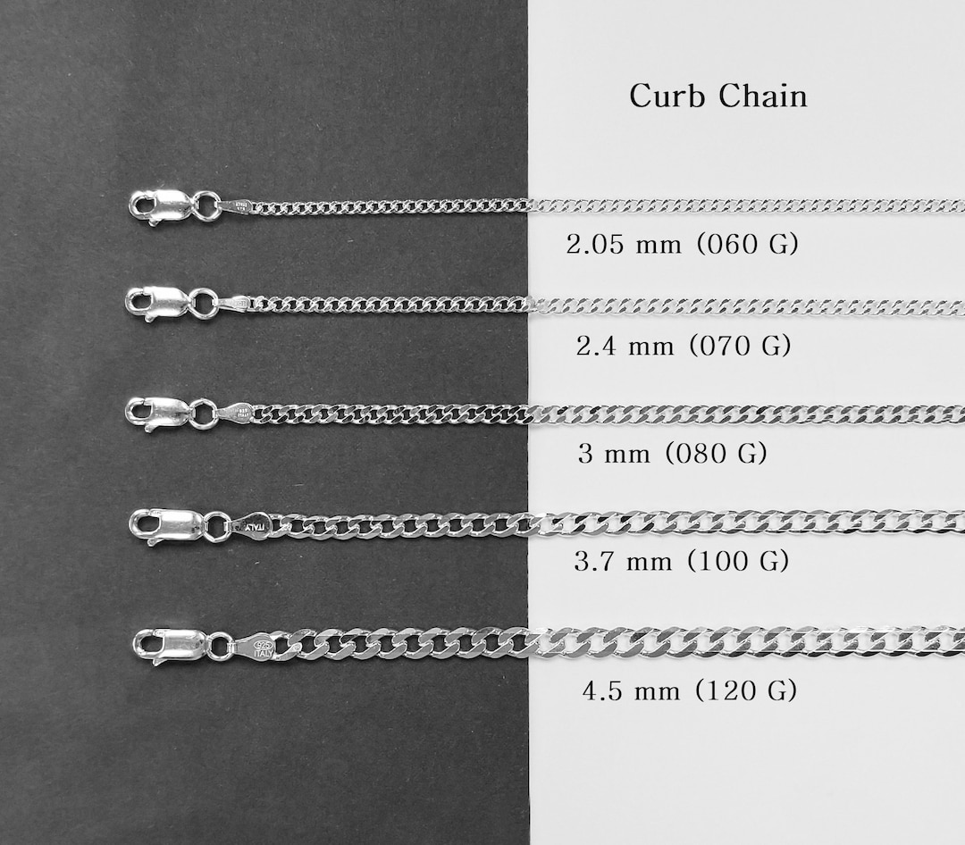 925 Sterling Silver Curb Solid Chain Necklace/bracelet - Etsy