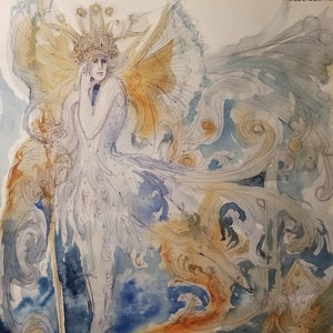 Original Artwork Winter Frost Fae Elven Spirt North Wind Winged Ice ...