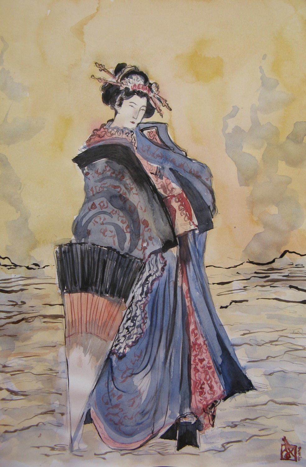 Commission a Japanese Ink Painting Original Sumi-e Custom Art | Etsy