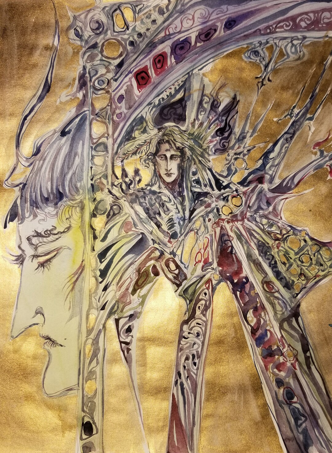 Yokai Original Watercolor and Ink Fantasy Painting Inspired by Japanese ...