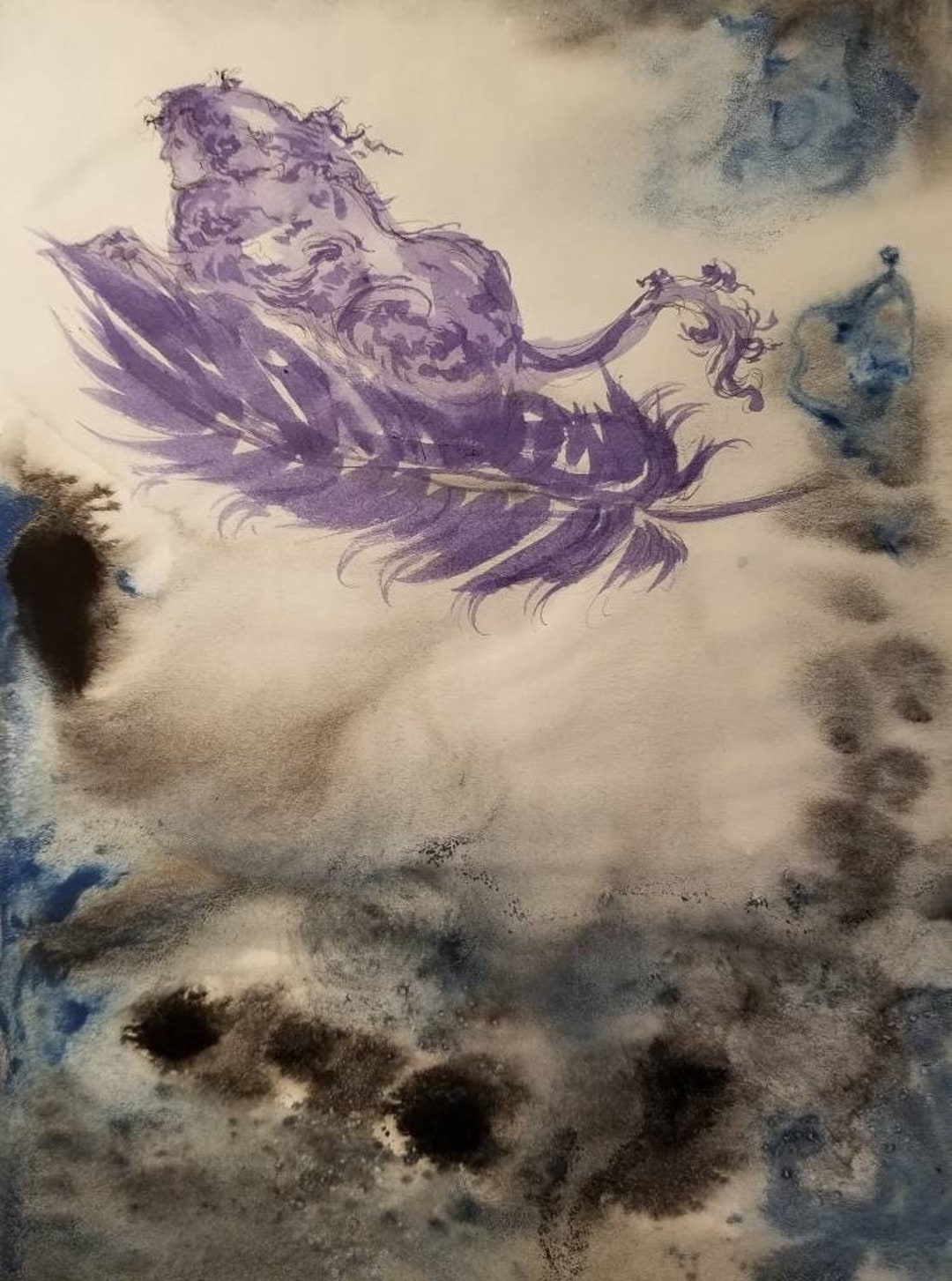 Feather Flight Original Painting Sphinx Gargoyle Fantasy Dreamscape ...