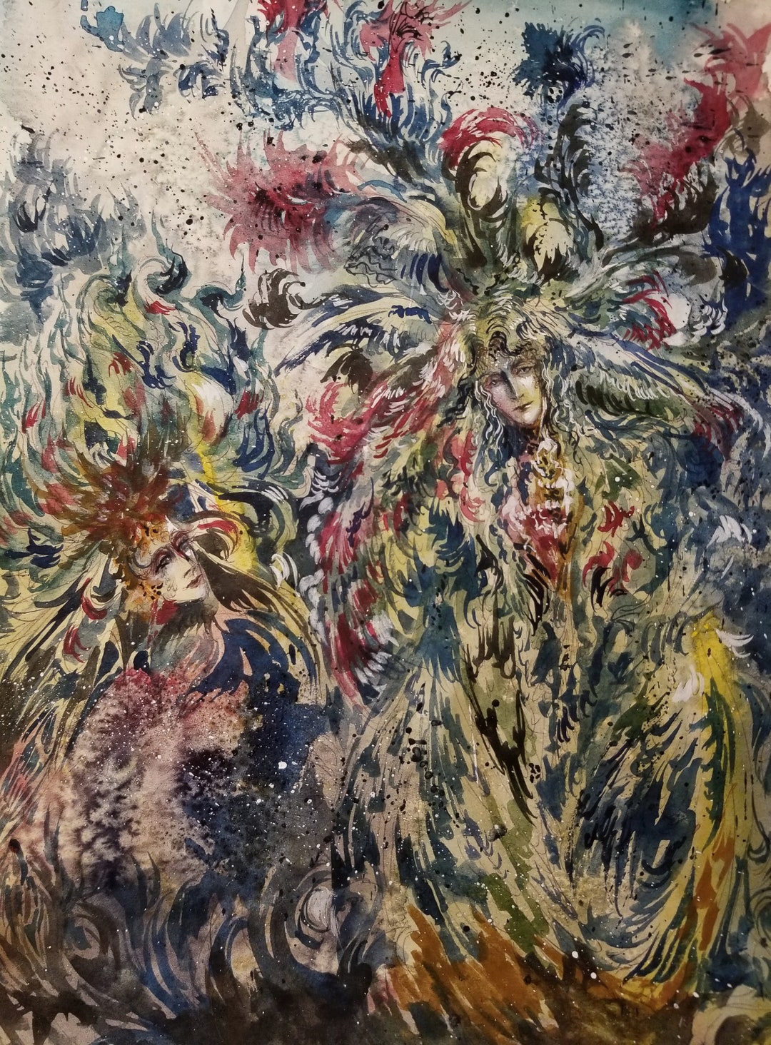 ORIGINAL Secret Garden Watercolor Painting Flower Grove Dreams Plants ...