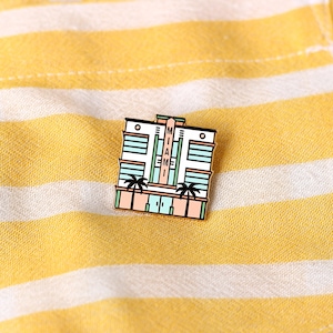 Miami Art Deco Building Enamel Pin - Etsy