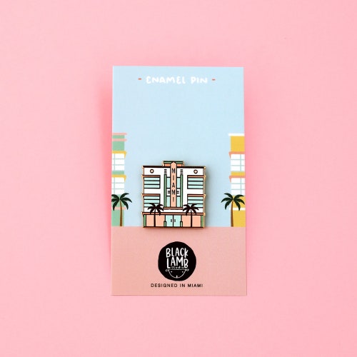 Miami Art Deco Building Enamel Pin - Etsy