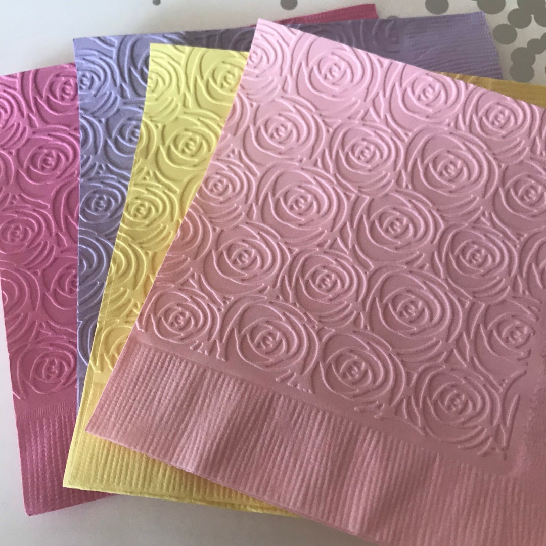 Vintage Rose Napkin Embossed Paper Napkin Wedding Anniversary Birthday ...
