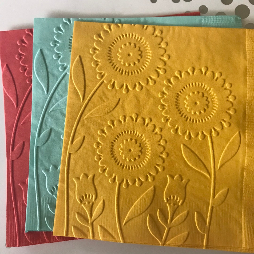 Floral Napkins ~ Embossed Napkin ~ Wedding Flowers ~ Garden Party ...