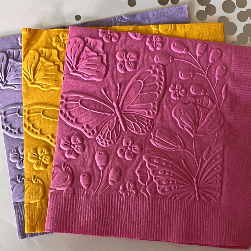 Butterfly Embossed Napkin - Etsy