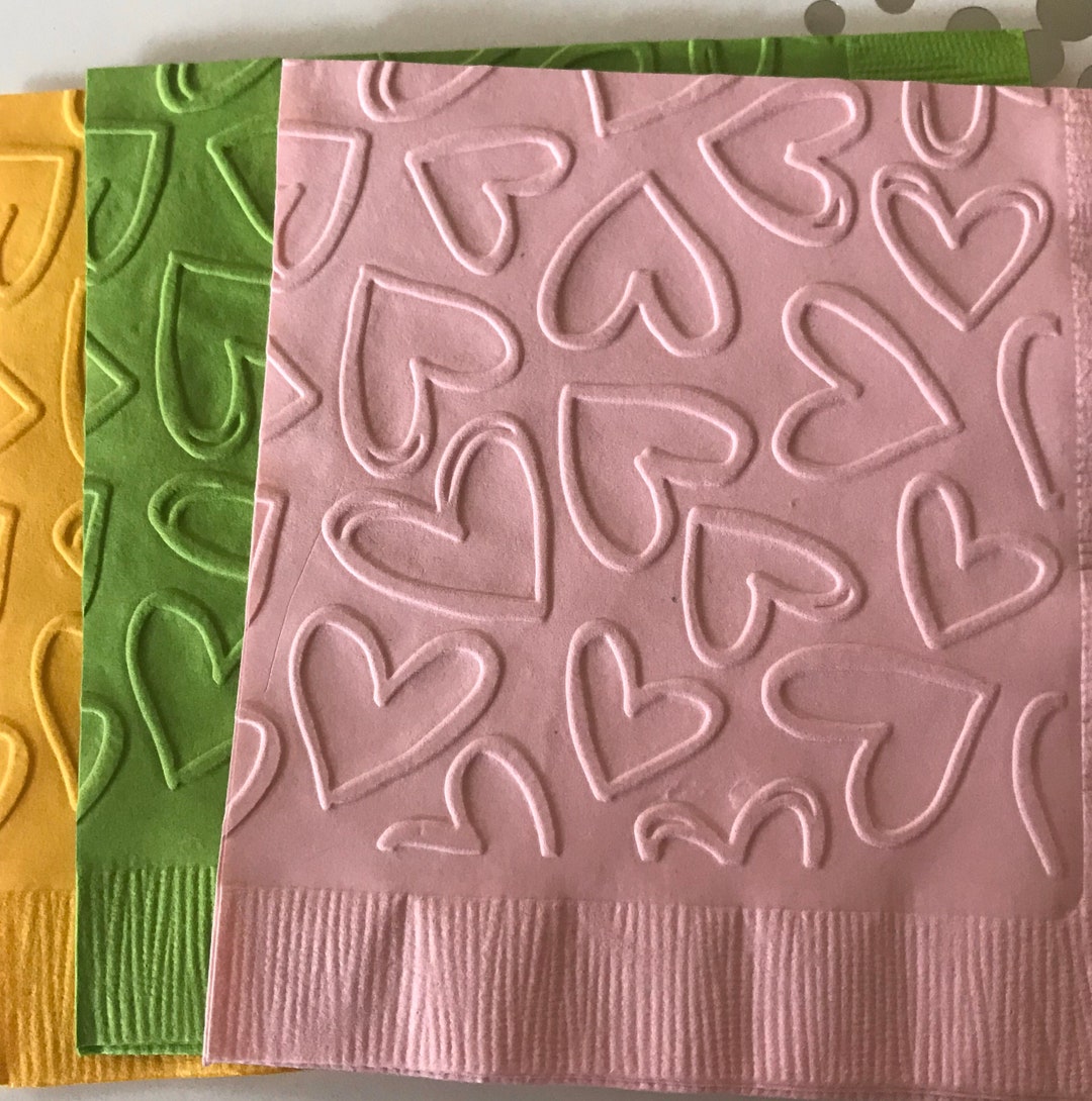 Heart Napkins ~ Embossed Napkins ~ Valentine Decorations ~ Valentine's ...