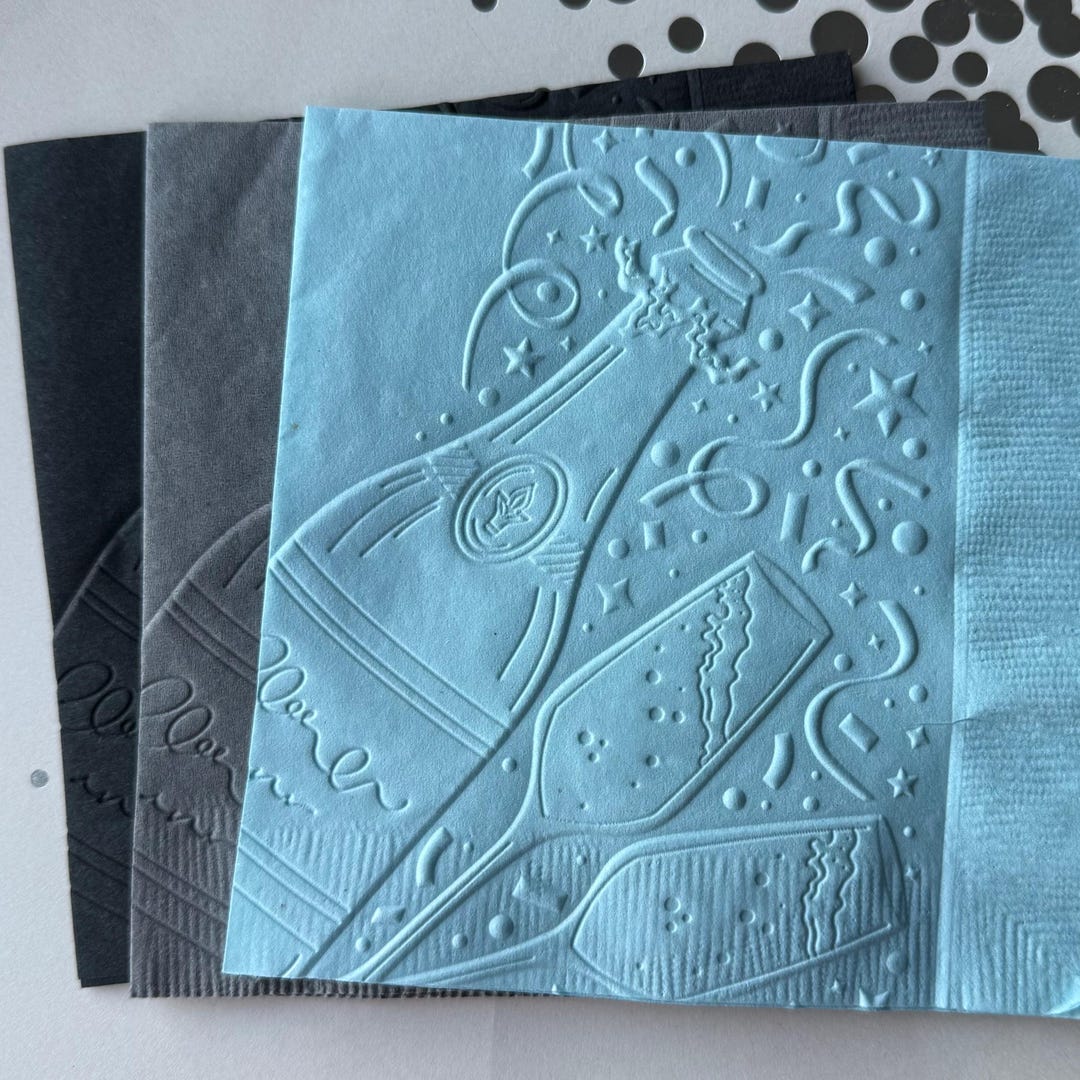 Champagne Toast Napkins ~ Embossed Napkins ~ Bachelorette Party ...