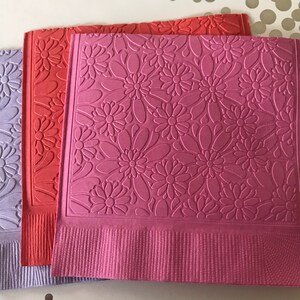 Floral Napkins Embossed Paper Napkin Wedding Anniversary - Etsy