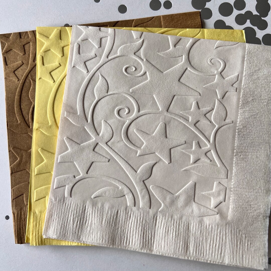 Stars Napkin ~ Embossed Napkin ~ Retirement ~ Commencement ~ Open House ...