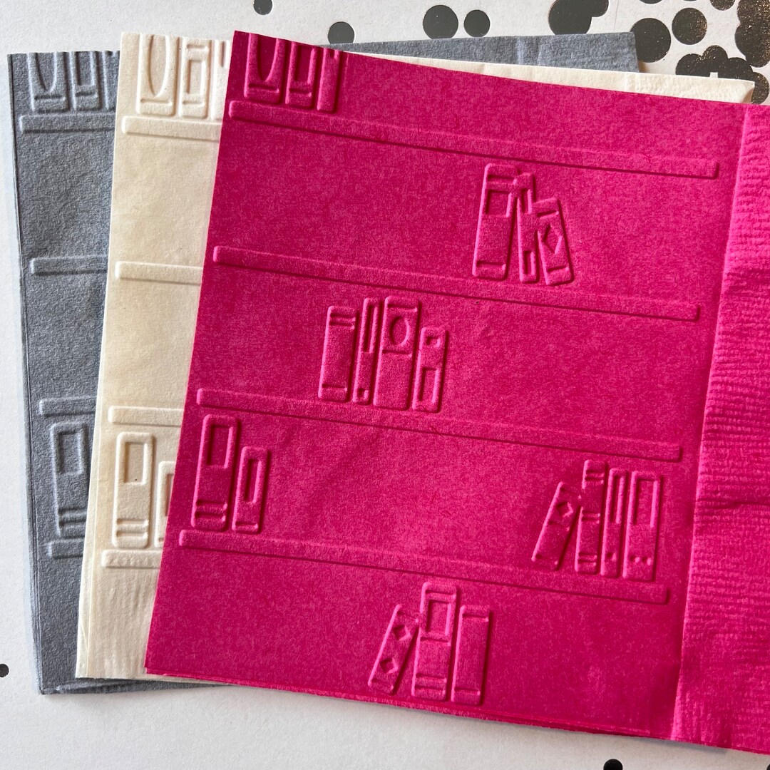 Books Napkin ~ Embossed Napkin ~ School ~ Teachers Pet ~ Reading ...