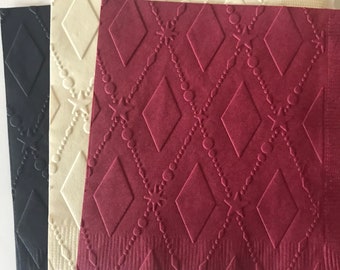 Diamond Napkin Embossed Paper Napkin Engagement Wedding | Etsy