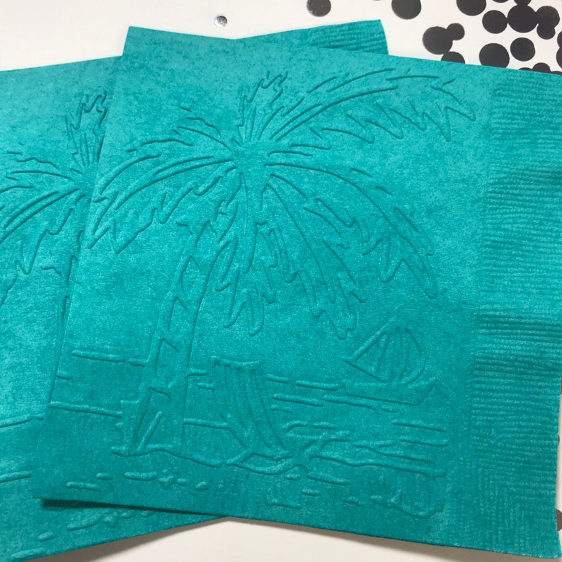 Beach Napkin Embossed Paper Napkin Caribbean Wedding | Etsy