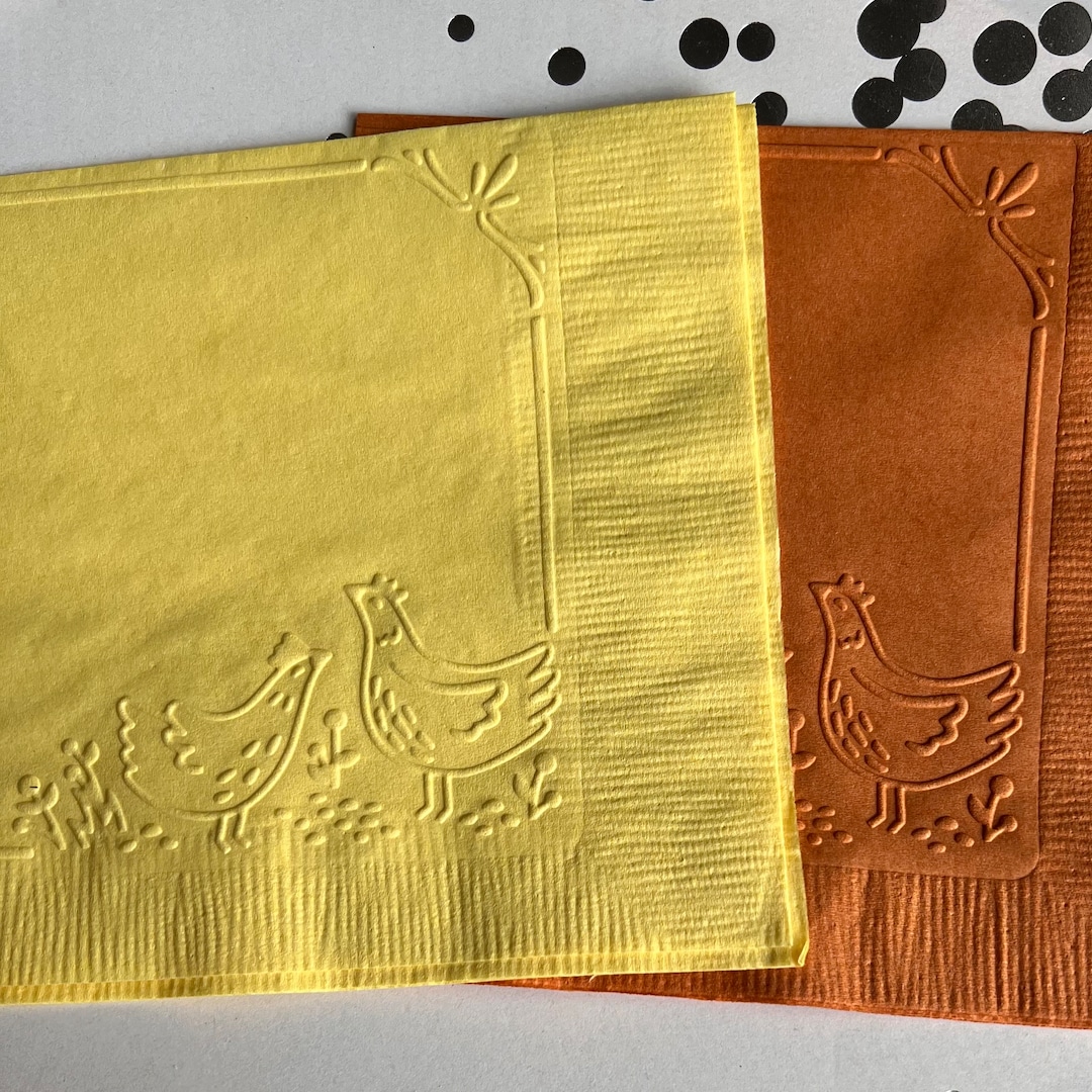 Chicken Napkin ~ Embossed Napkin ~ Animal Birthday Party ~ Farm Napkins ...