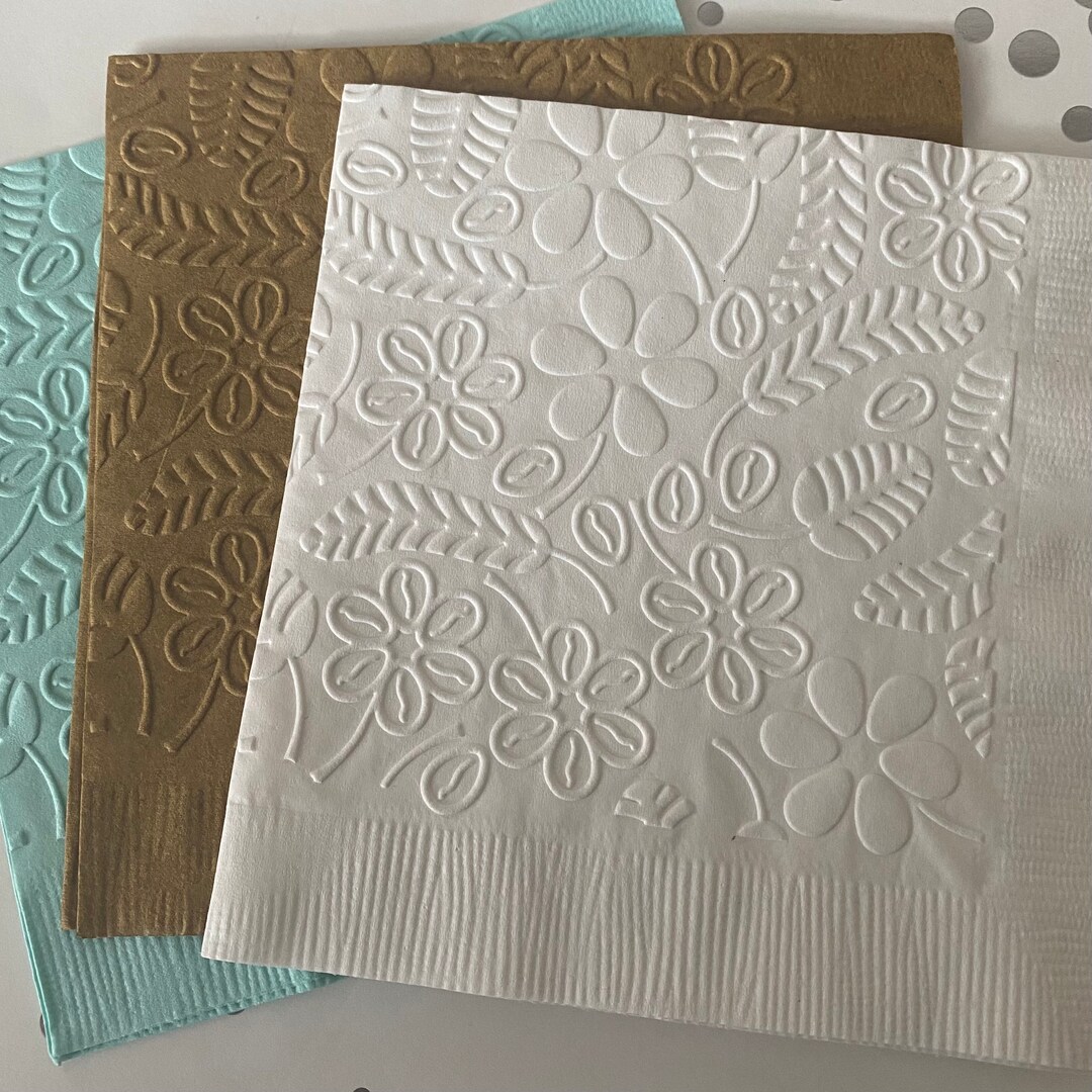 Floral Napkin Embossed Paper Napkin Wedding Anniversary Birthday Shower ...