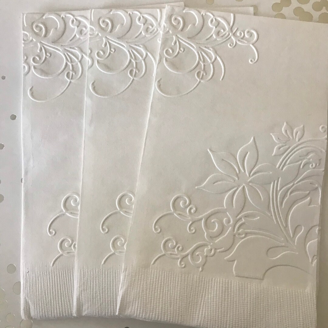 Wedding Napkin Embossed Paper Napkin Anniversary Birthday Bridal Shower ...