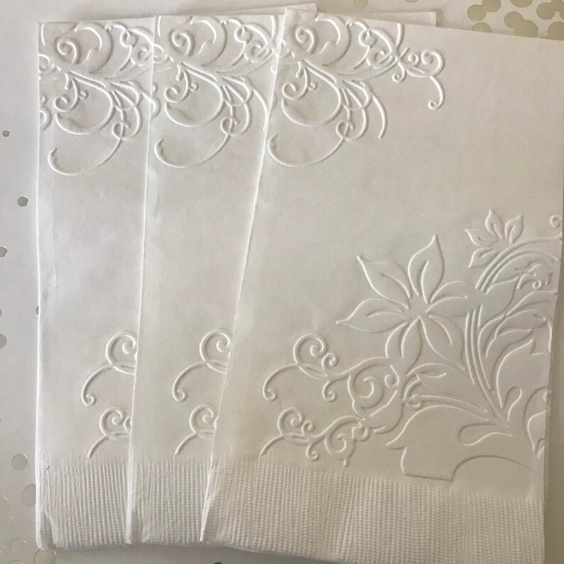 Wedding Napkin Embossed Paper Napkin Anniversary - Etsy
