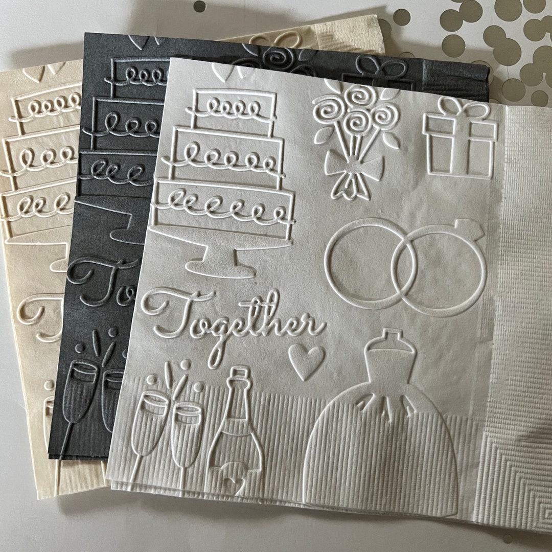 Wedding Napkin ~ Embossed Napkin ~ Wedding ~ Bridal Shower ~ Wedding ...