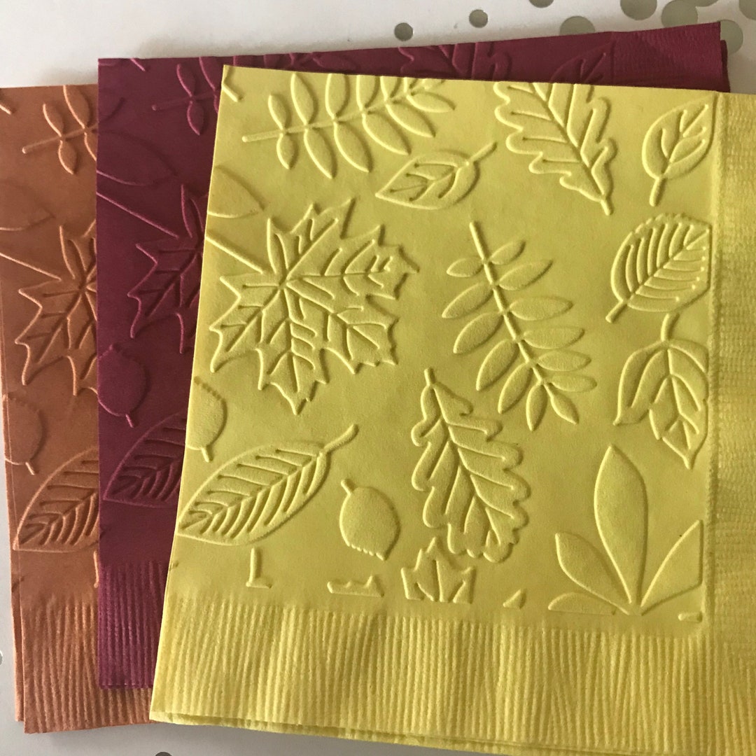Fall Napkins Embossed Paper Napkin Wedding Anniversary - Etsy