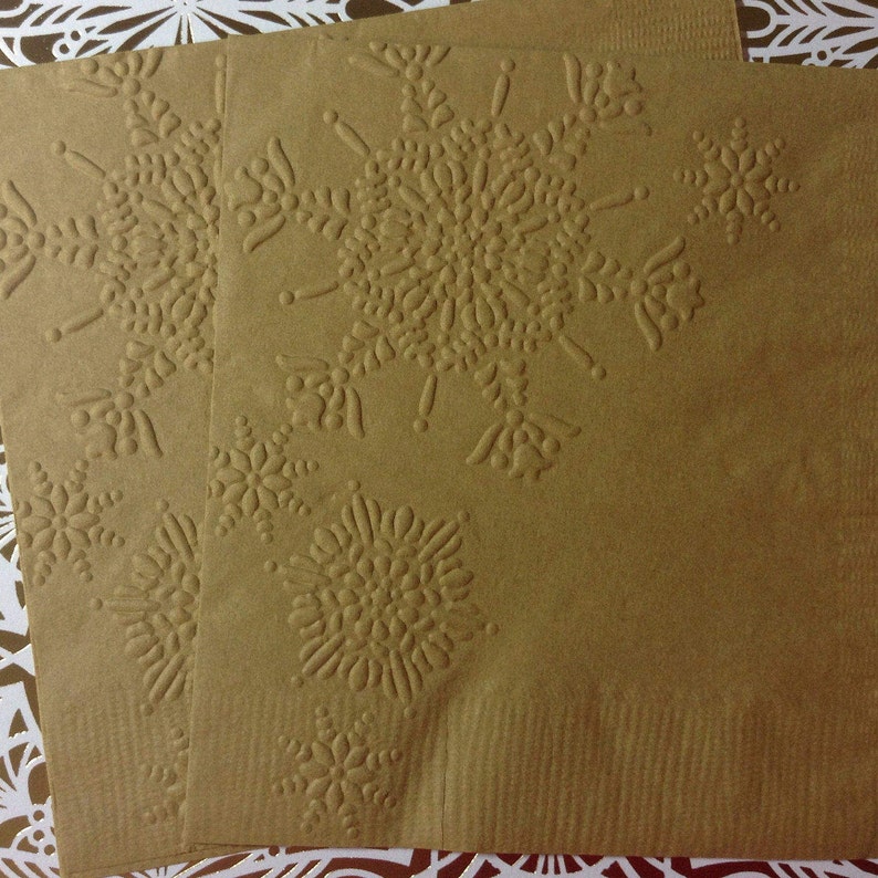 Snowflake Napkin Embossed Paper Napkin Christmas Winter - Etsy