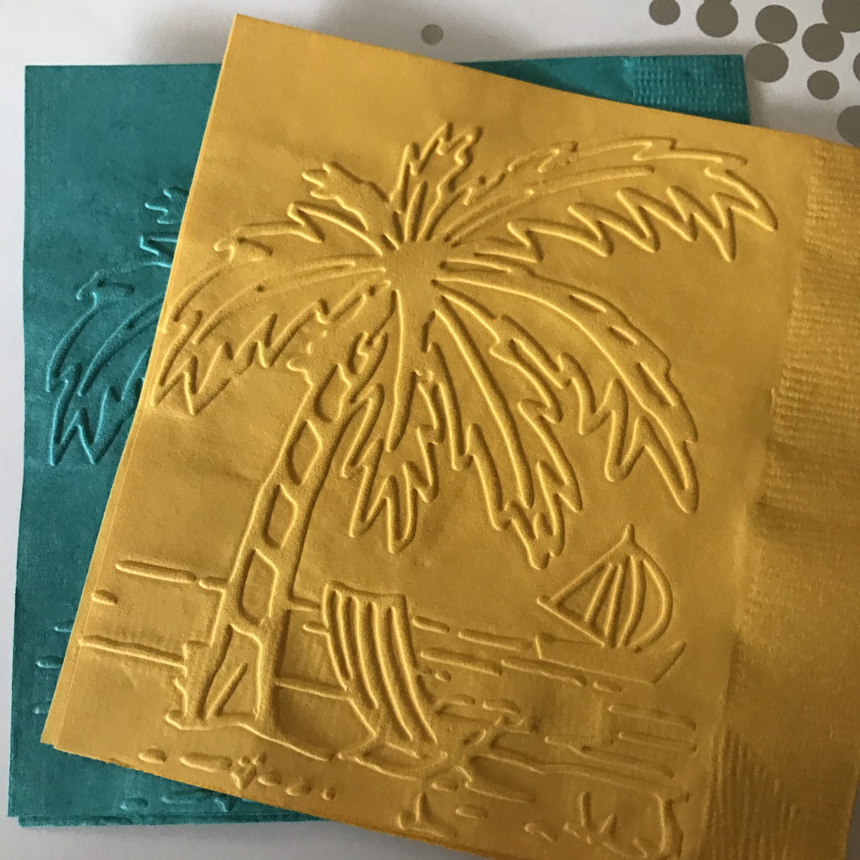 Beach Napkin Embossed Paper Napkin Caribbean Wedding | Etsy