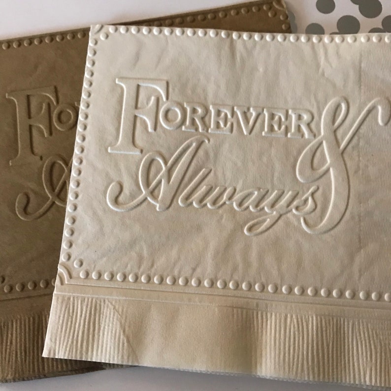 Wedding Napkins Embossed Paper Napkin Anniversary - Etsy