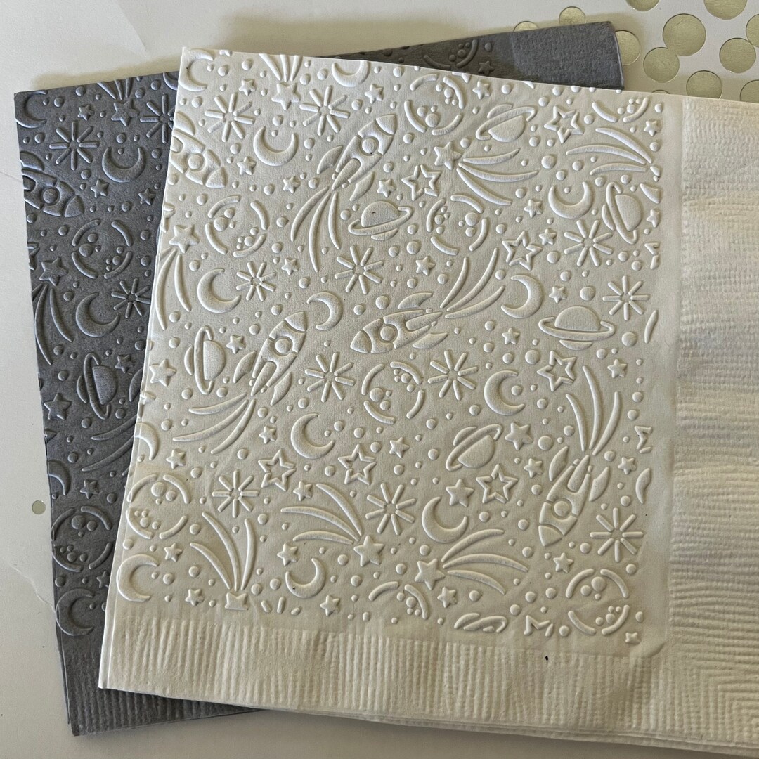 Rocket Napkins ~ Embossed Napkins ~ Galaxy ~ Celestial ~ Outer Space ...