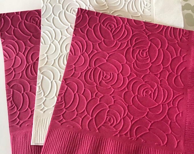 Rose Napkin Embossed Paper Napkin Wedding Anniversary - Etsy