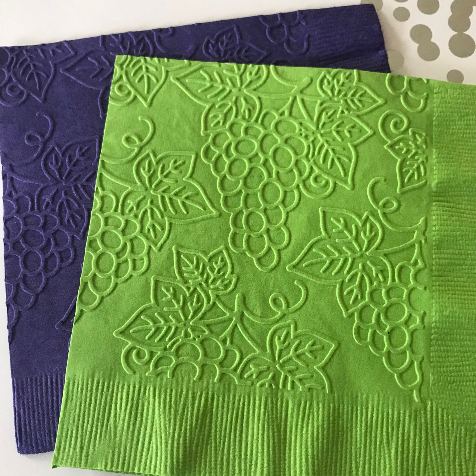 Grapes Napkin Embossed Paper Napkin Wedding Bridal | Etsy